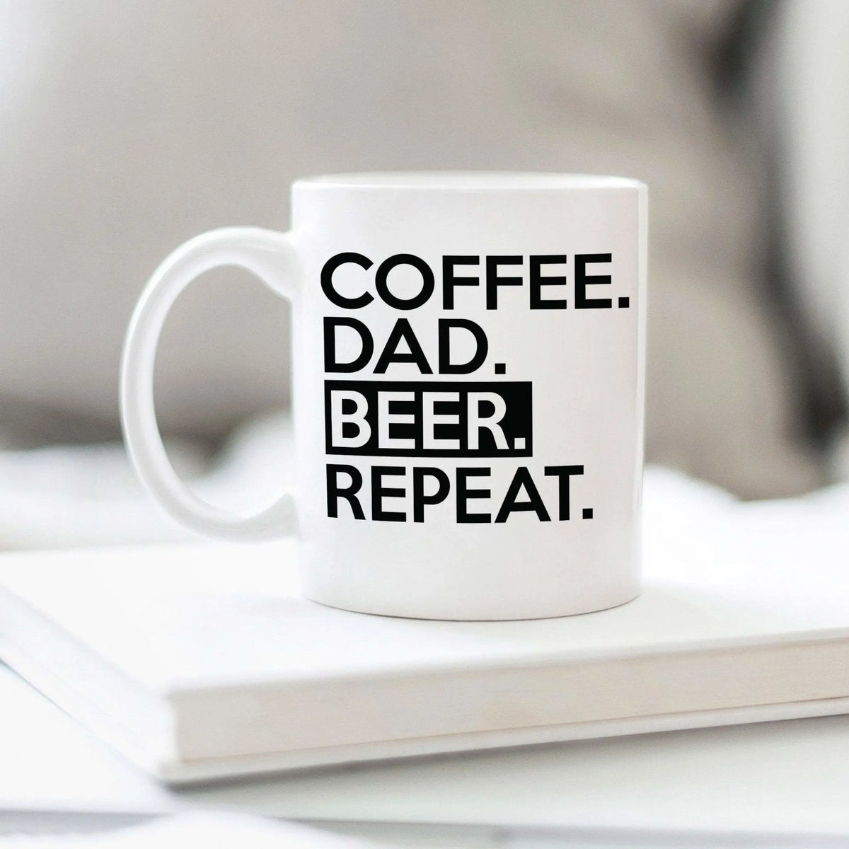 Coffee Dad Beer Repeat Ceramic Coffee Mug for Dad, Funny Father's Day ...