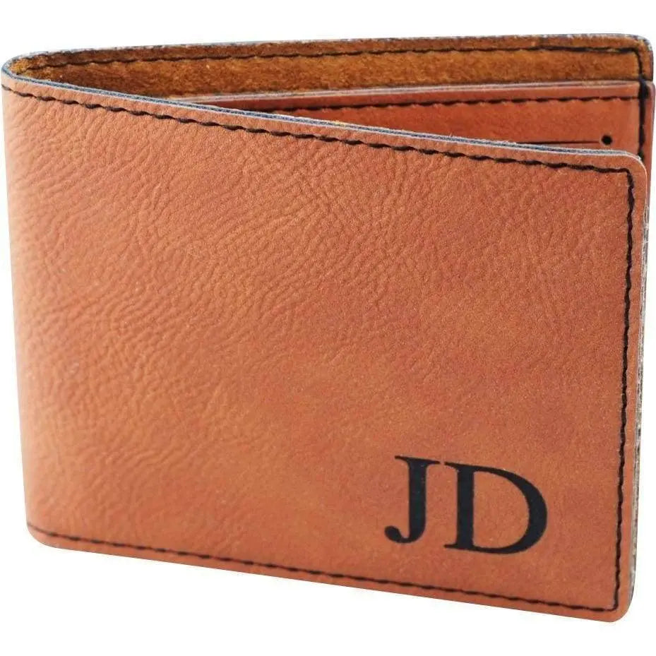 Monogram Leather Wallet - Personalized Mens Wallet – Joyful Moose